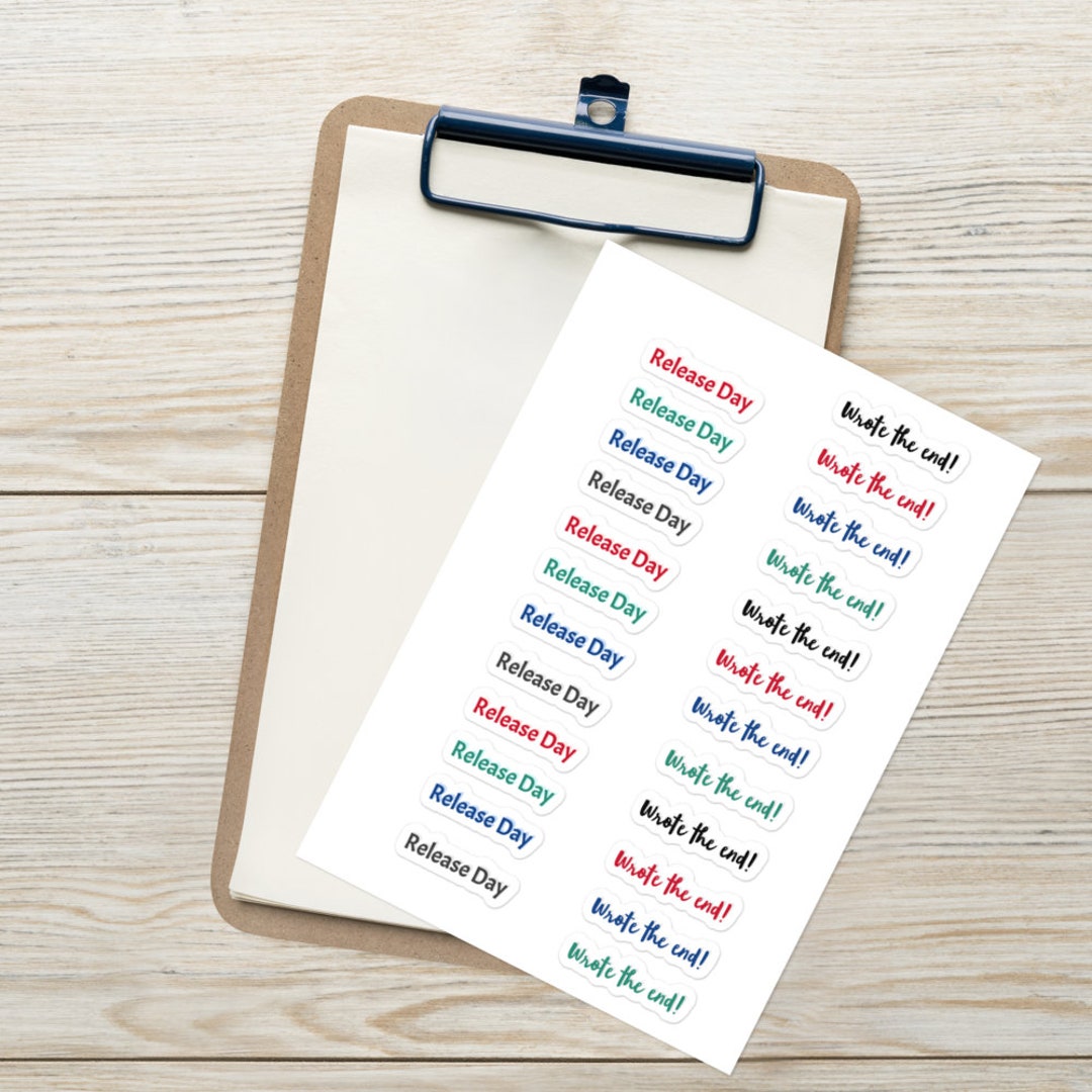 Release Day and Wrote the End Stickers Writing Lovers Planner Stickers ...