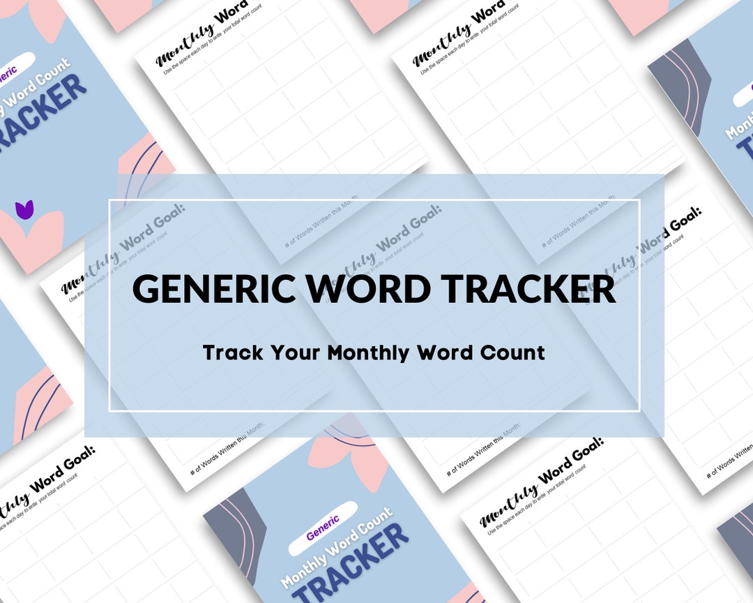Generic Calendar-format Monthly Word Count Tracker: Keep Track of the ...
