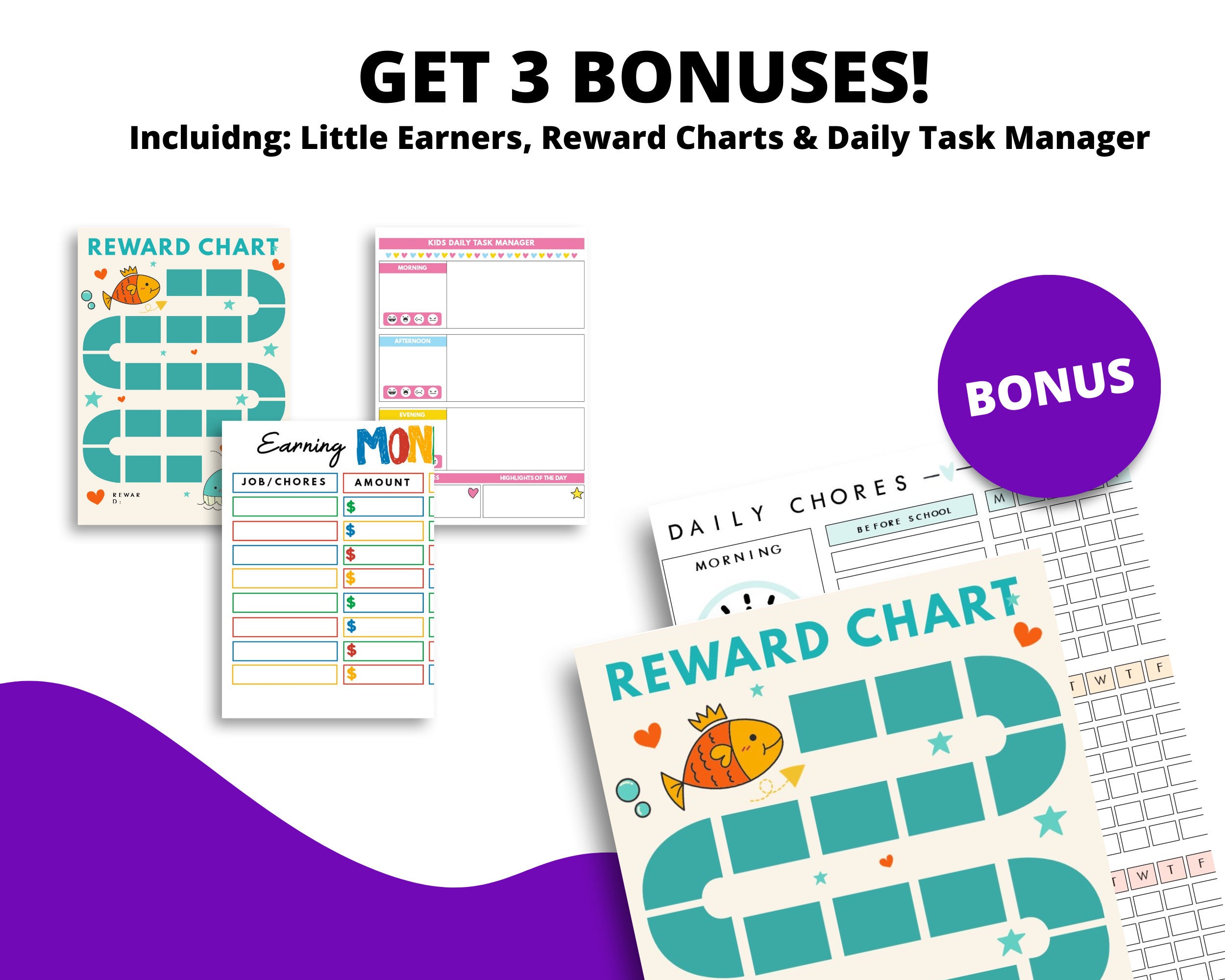 Printable Chore Chart for Kids Establish Routine and Responsibility ...