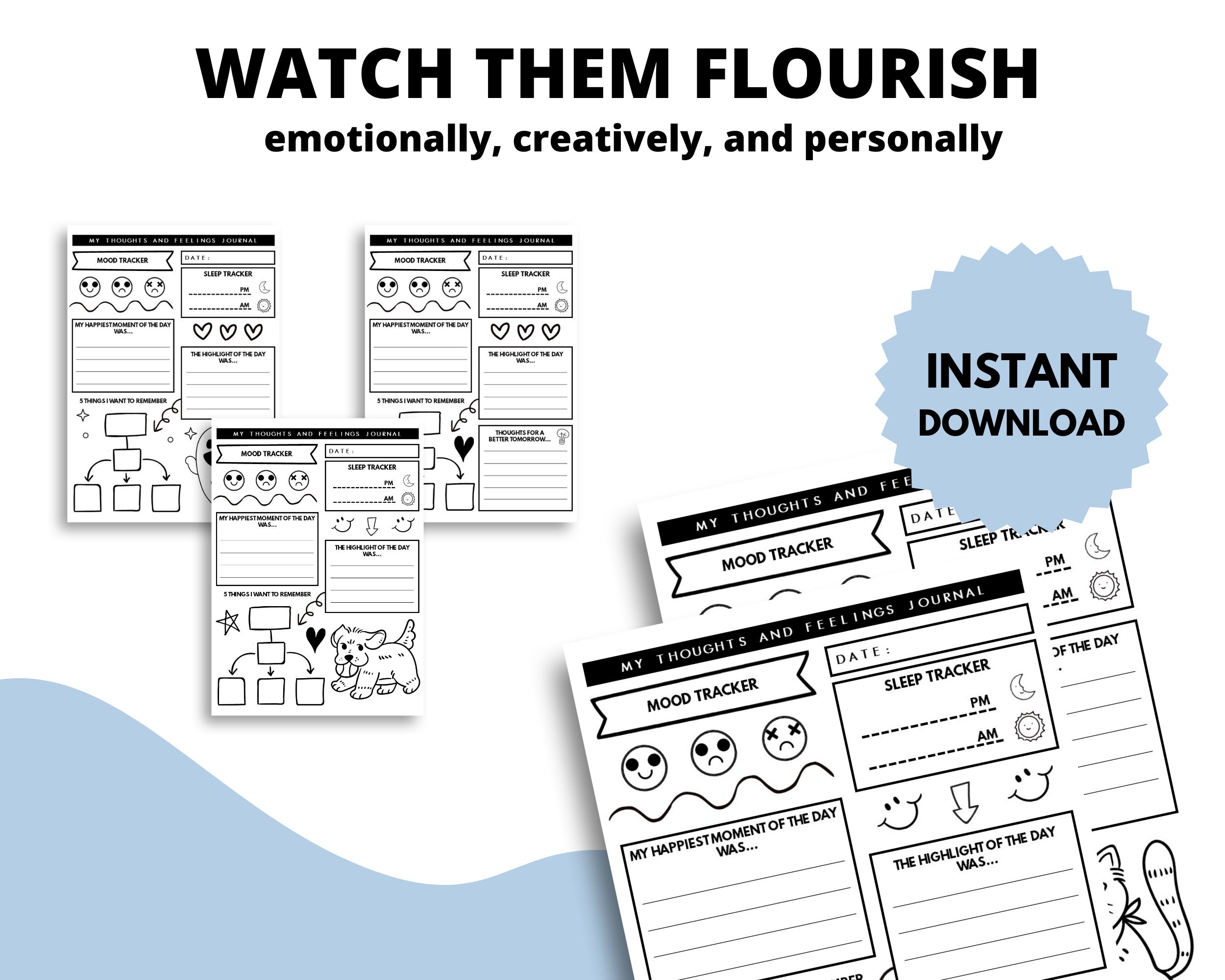 Thoughts and Feelings Journal for Kids: Help Them Communicate Their ...