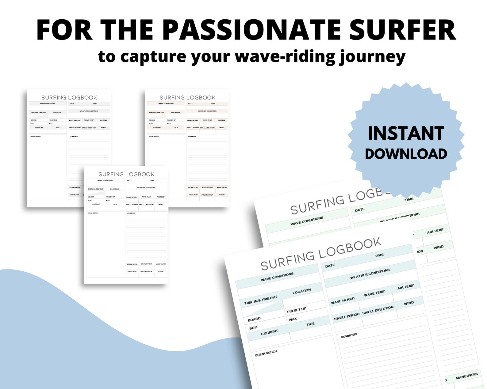 Let's Go Surfing Track Your Waves & Progress Printable for All Levels ...