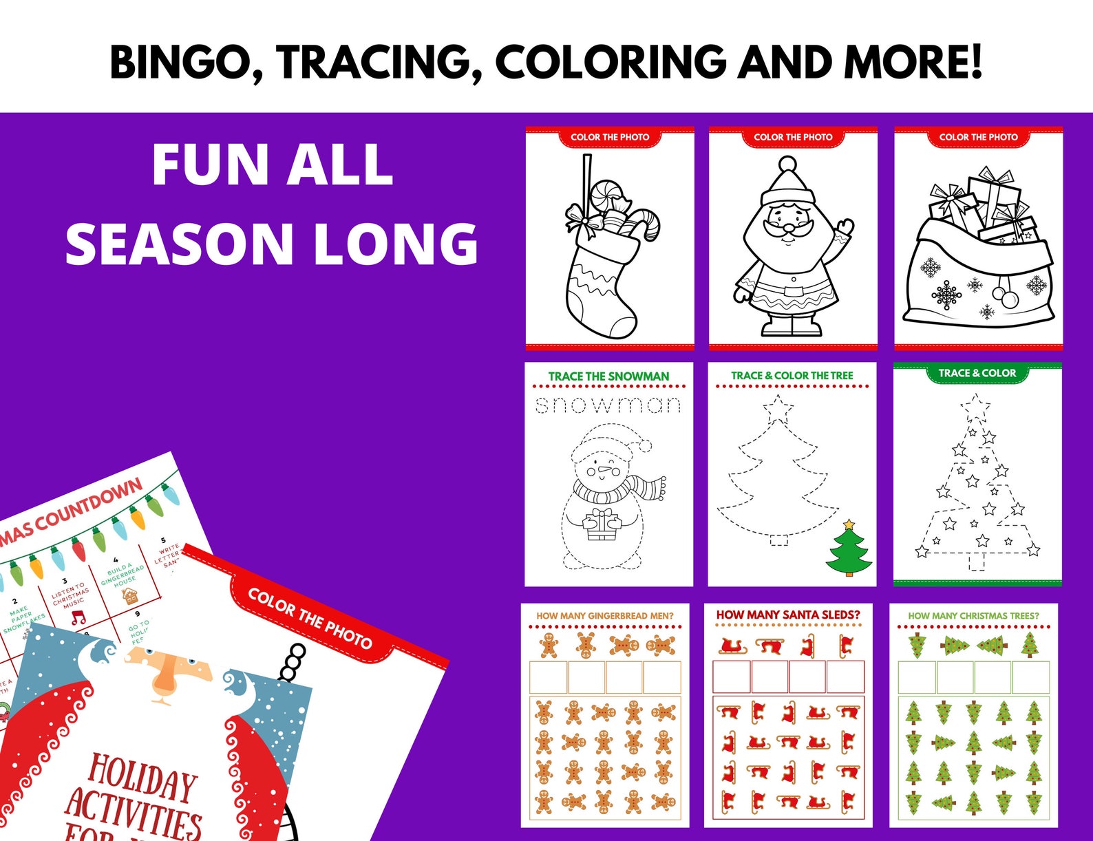 Holiday Activities for Kids: A Fun Printable Christmas and - Etsy
