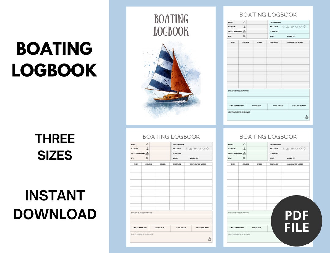 Let's Go Boating Printable Boating Logbook Track Your - Etsy