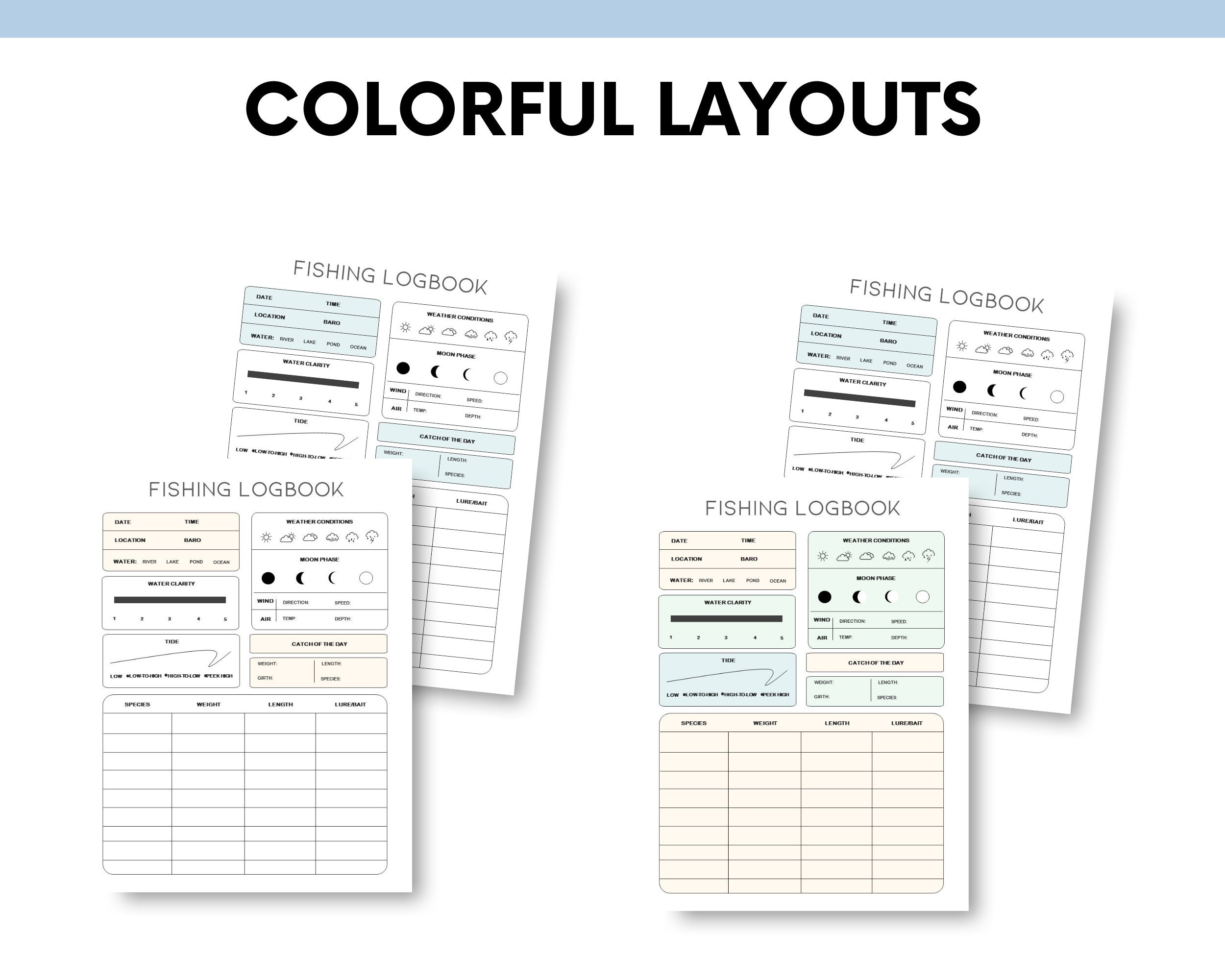 Let's Go Fishing! Printable Fishing Logbook - Track, Record, and ...