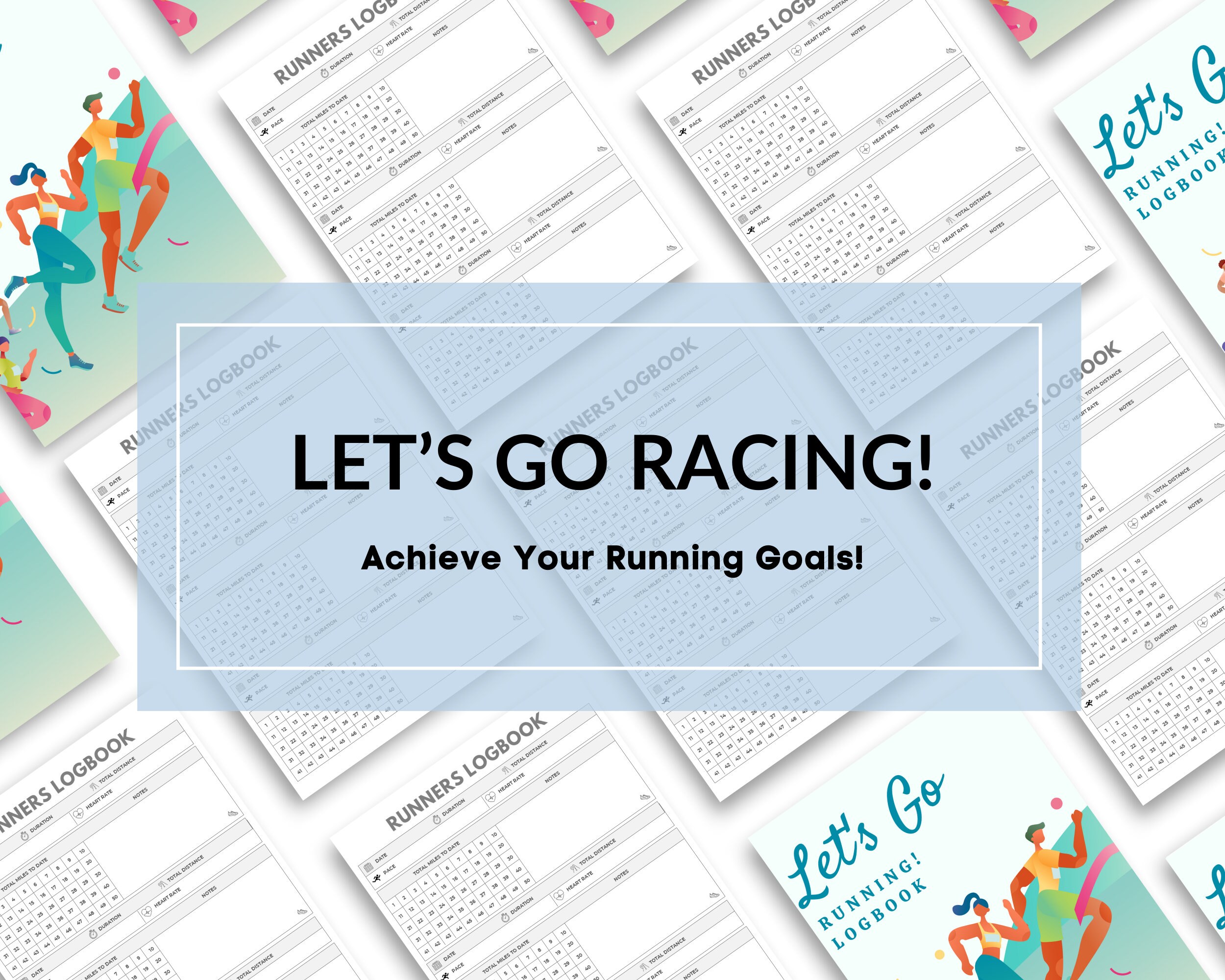 Let's Go Racing! Printable Race Tracker and Training Logbook - Achieve ...