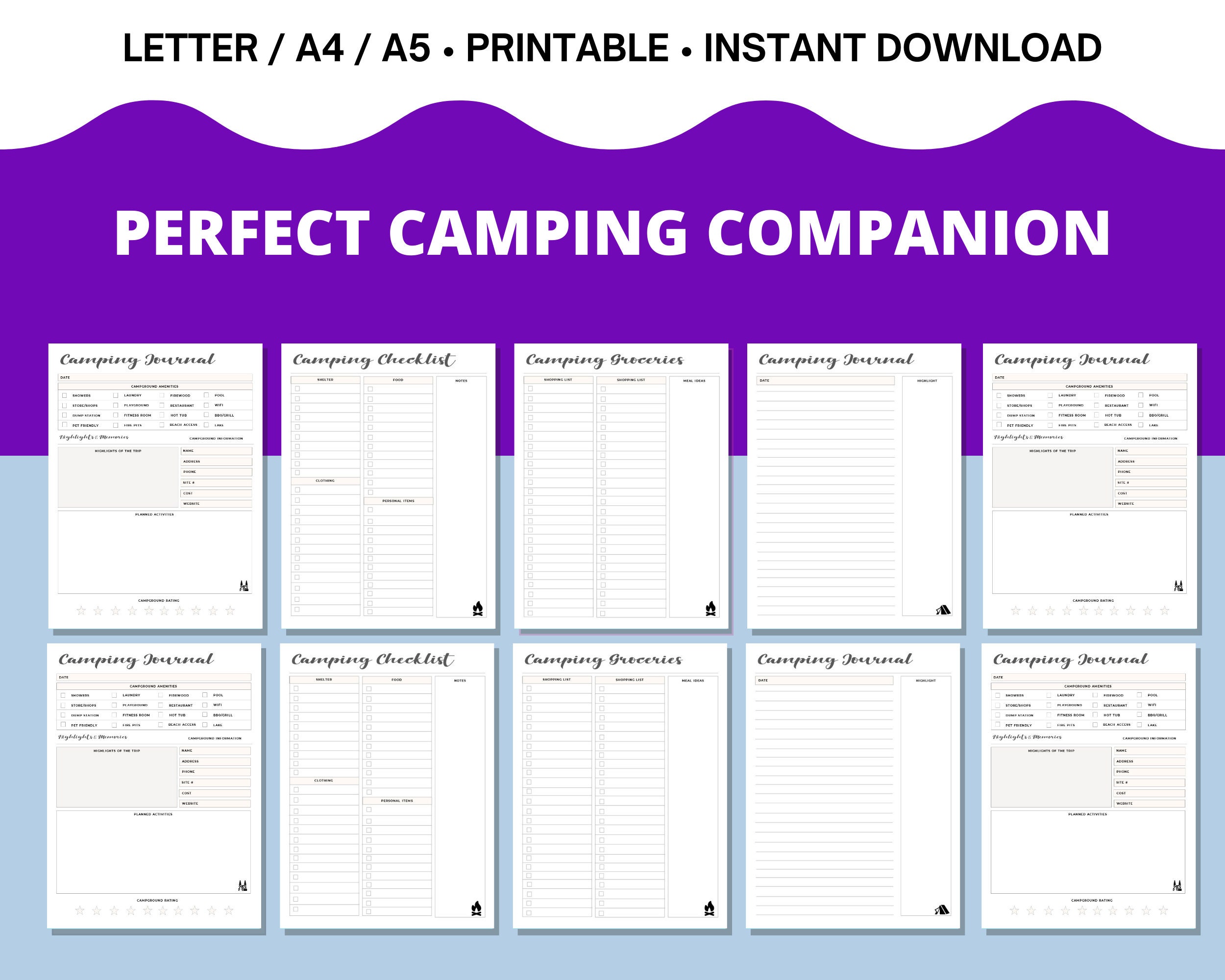 Let's Go Camping! Printable Camping Journal - Plan, Organize, and ...