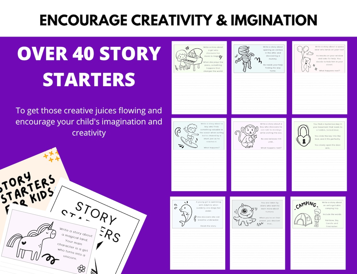 Printable Story Starters for Kids Funny and Creative Writing - Etsy