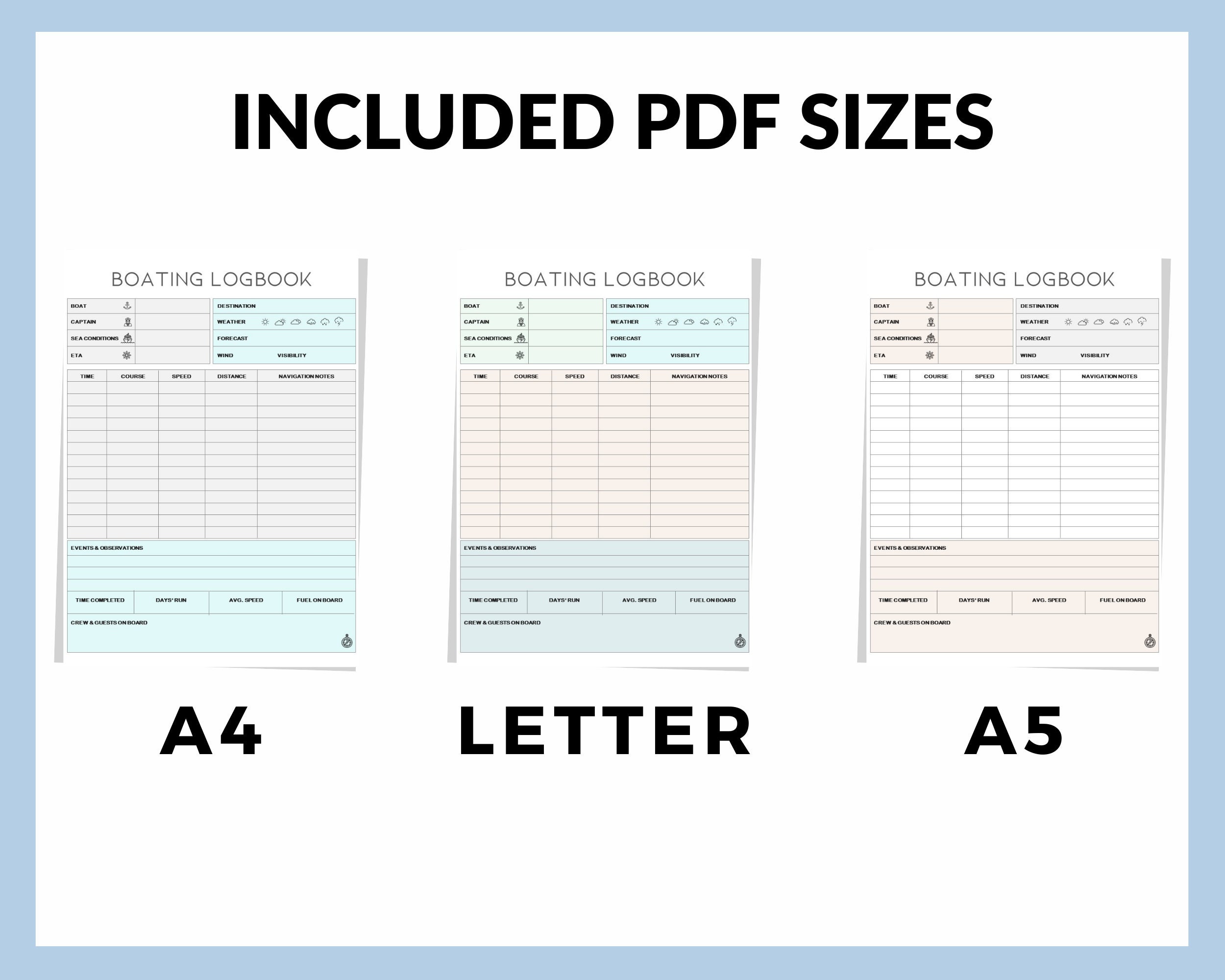 Let's Go Boating Printable Boating Logbook Track Your - Etsy