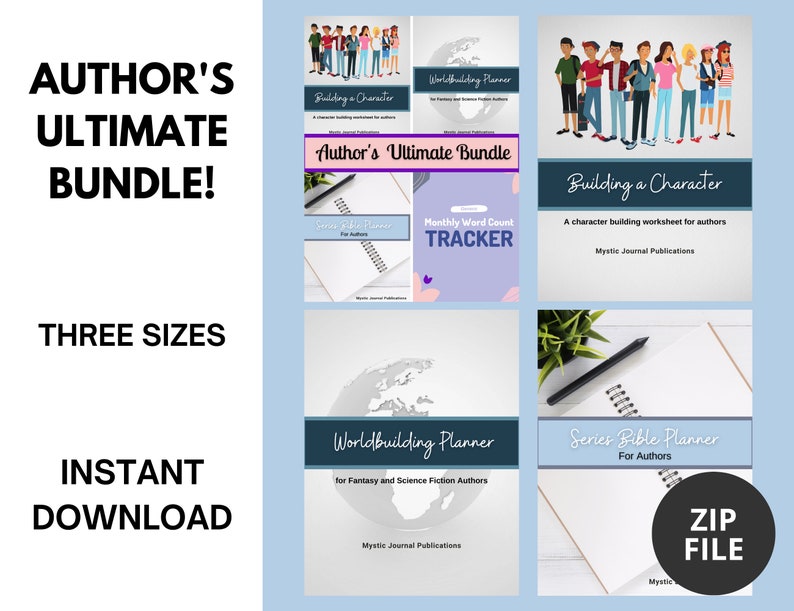 Printable Author's Ultimate Bundle Get 4 Journals in 1 - Etsy