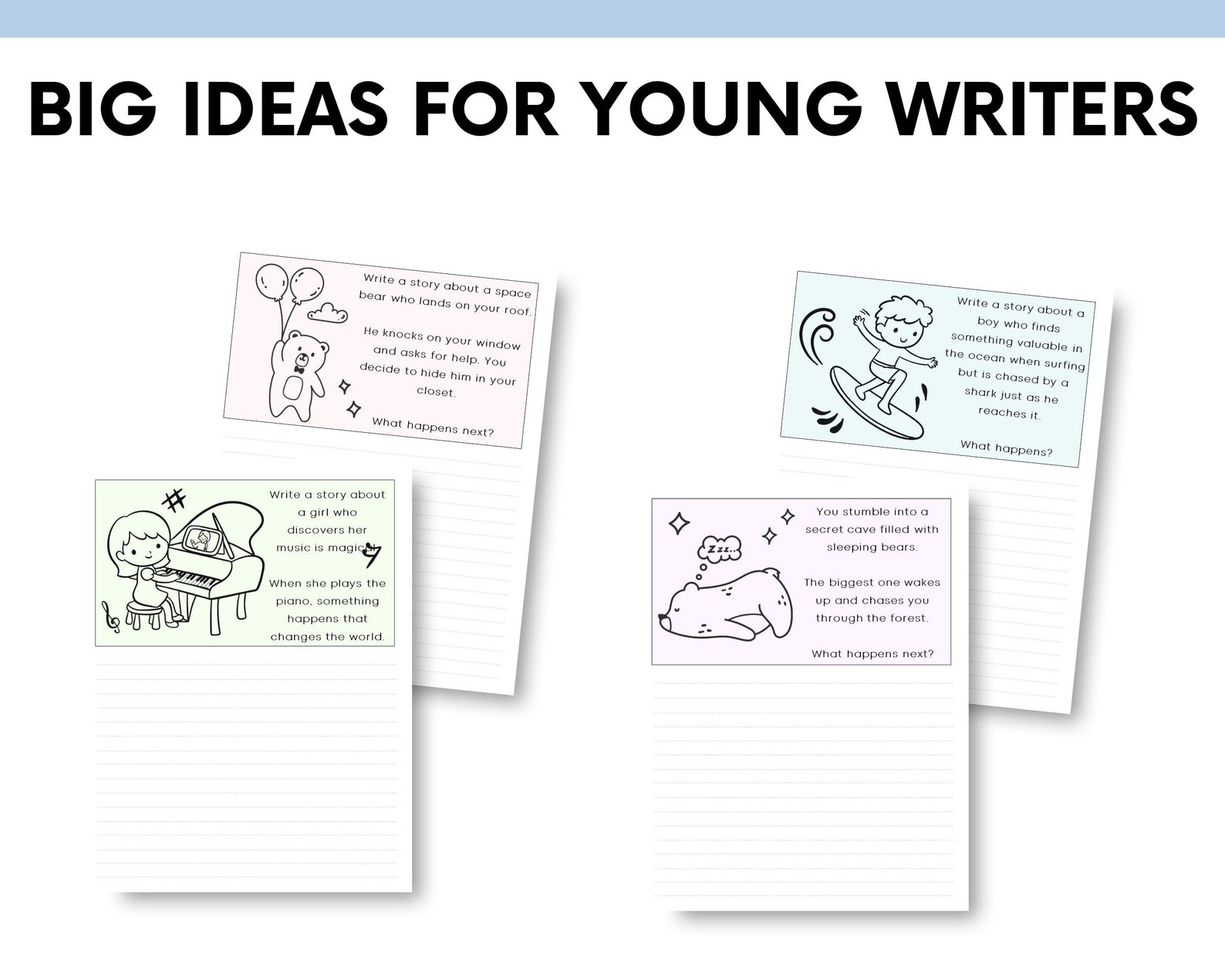 Printable Story Starters for Kids - Funny and Creative Writing Prompts ...