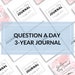 Digital Planner Question-a-day, 365 Daily Prompts, Three Year Journal ...