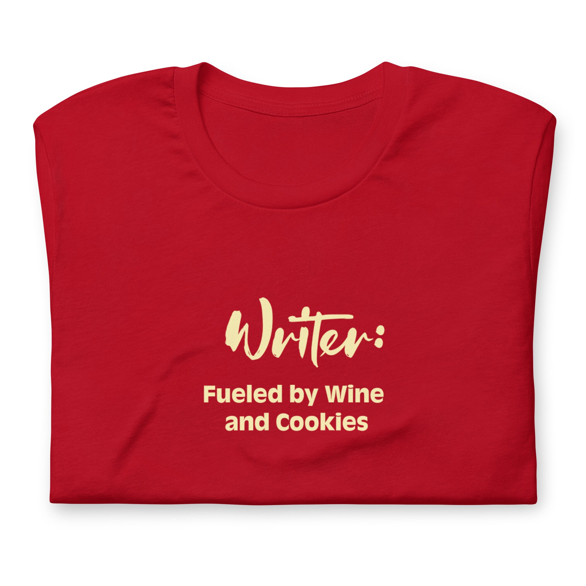 Writer Fueled By Wine And Cookies Shirt For Authors Novelists