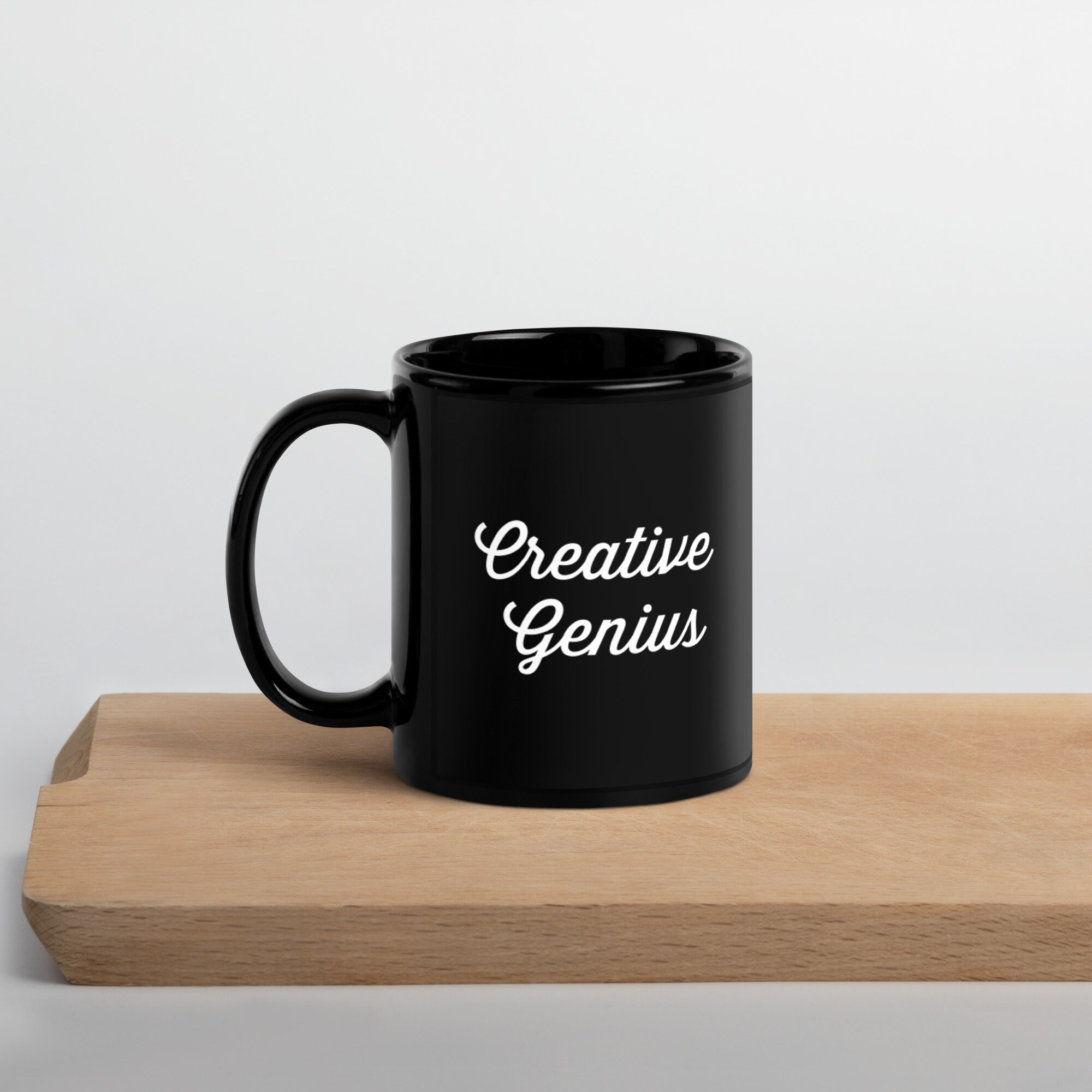 Creative Genius Black Glossy Mug for the Writer in Your Life - Etsy