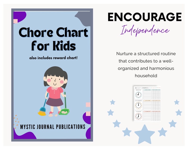 Printable Chore Chart for Kids Establish Routine and - Etsy
