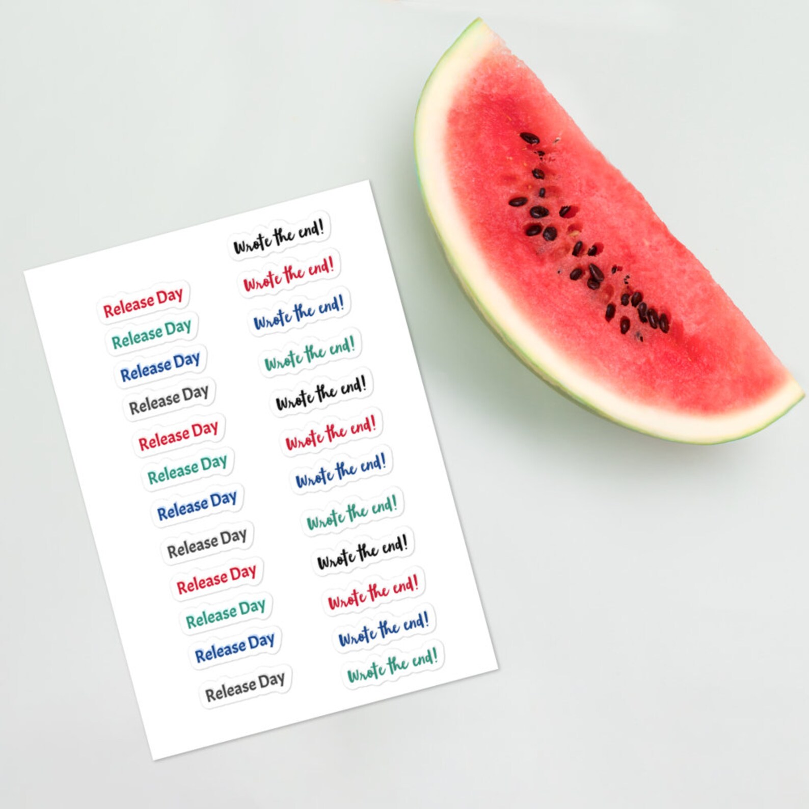 Release Day and Wrote the End Stickers Writing Lovers Planner Stickers ...