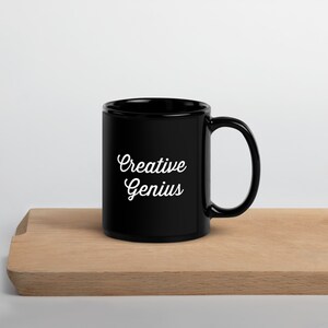 Creative Genius Black Glossy Mug for the Writer in Your Life - Etsy