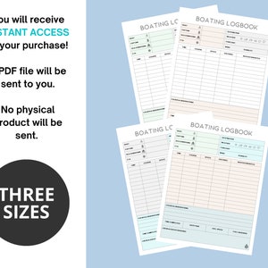 Let's Go Boating! Printable Boating Logbook | Track Your Adventures on the Water | 5 Colors ...