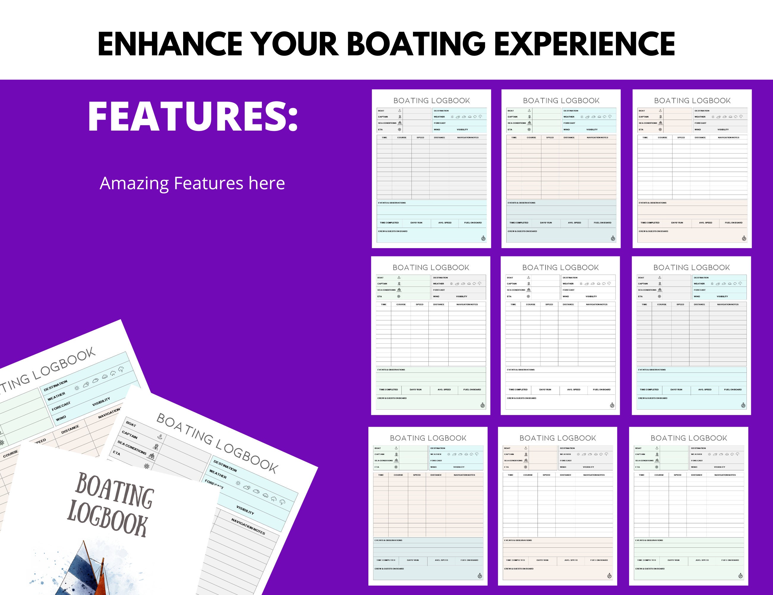 Let's Go Boating Printable Boating Logbook Track Your - Etsy