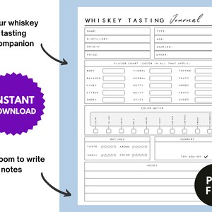 Whiskey Tasting Journal: A Logbook to Record Your Tastings and - Etsy