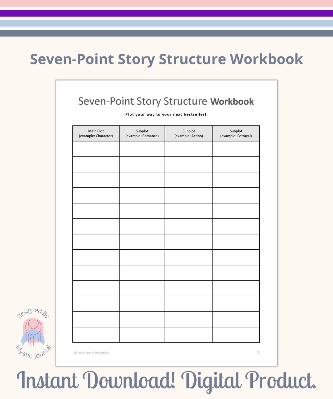 Seven-point Story Structure Workbook: A Printable Workbook for | Etsy
