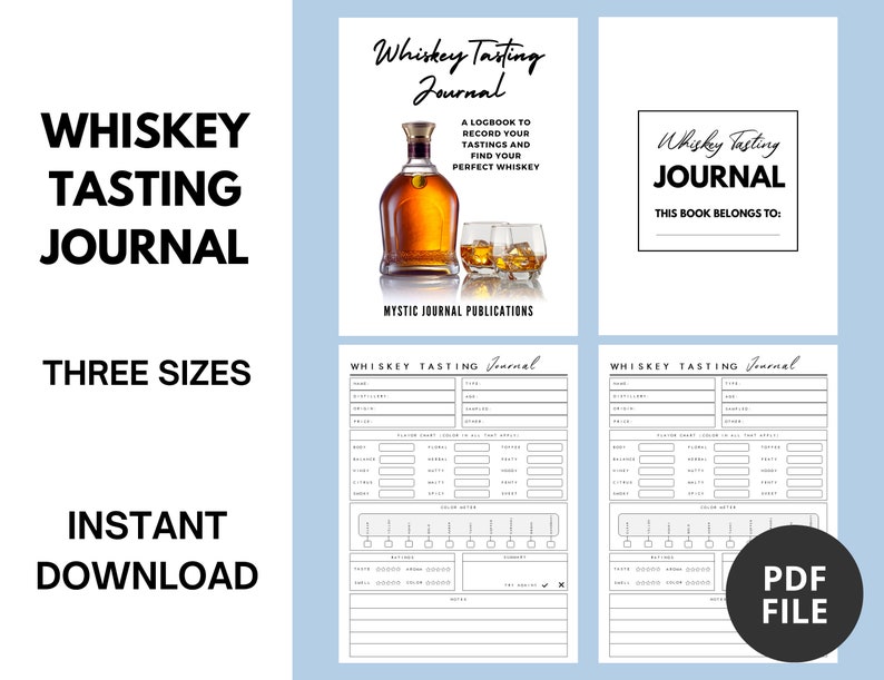 Whiskey Tasting Journal: A Logbook to Record Your Tastings and - Etsy
