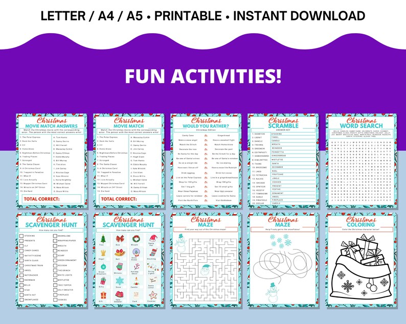 Kid's Christmas Activity Book: Keep Them Busy All Season Long With ...