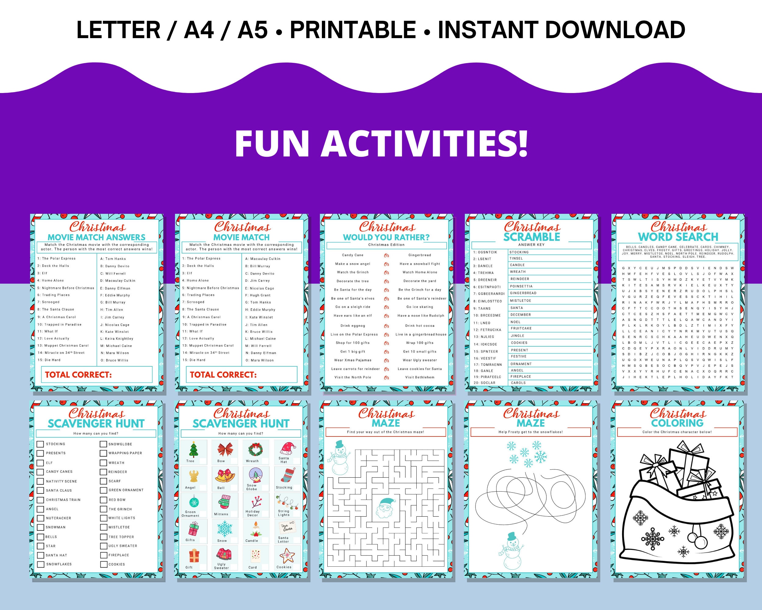 Kid's Christmas Activity Book: Keep Them Busy All Season Long With ...