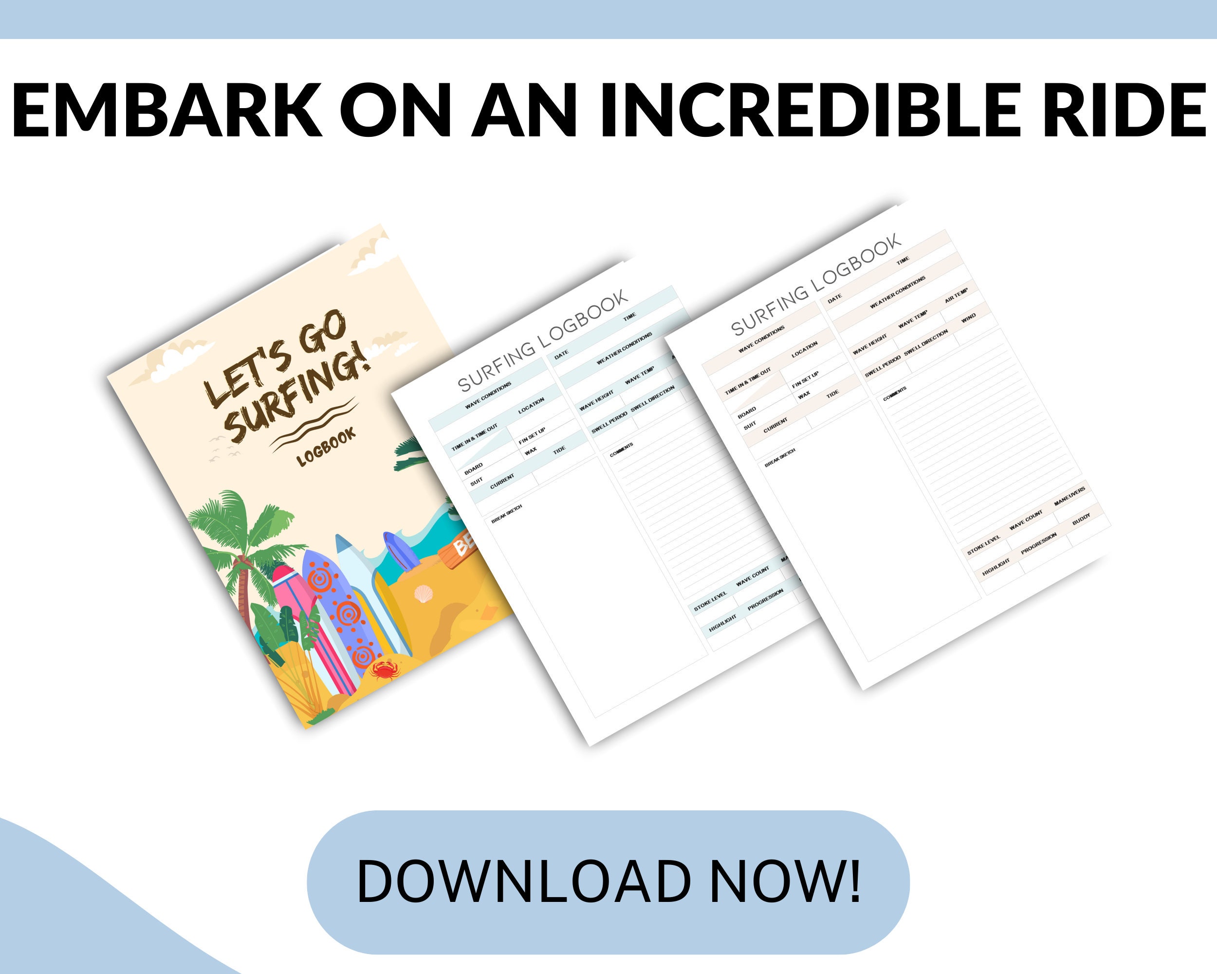 Let's Go Surfing Track Your Waves & Progress Printable for All Levels ...