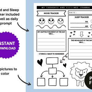 Thoughts and Feelings Journal for Kids: Help Them Communicate - Etsy