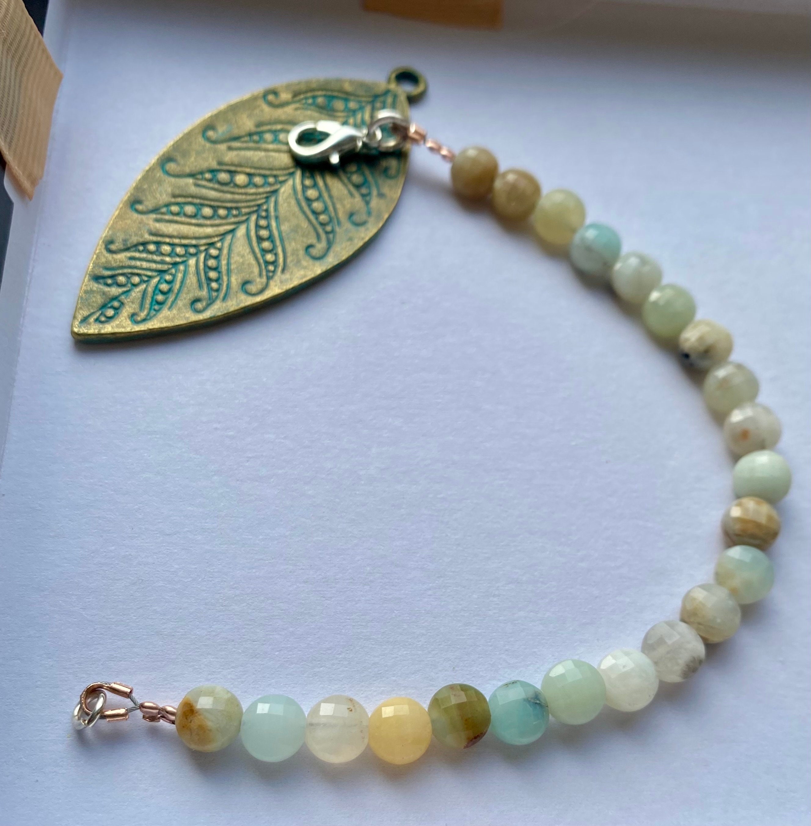 Amazonite Faceted Coins Colorful Two Tone Clasp Amazonite Bracelet - Etsy