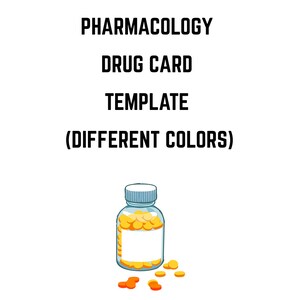 PHARMACOLOGY: Drug Card Templates - Etsy