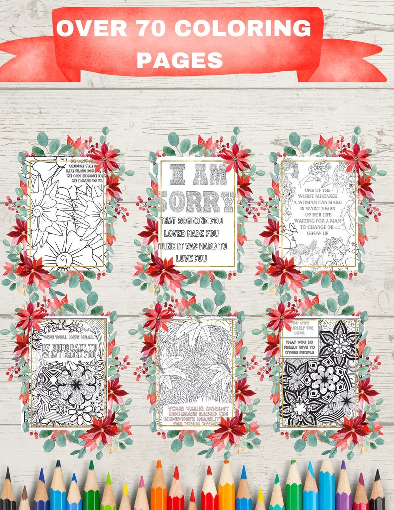 Breakup Coloring Book, Adult Coloring Book, Digital Product, Anxiety ...