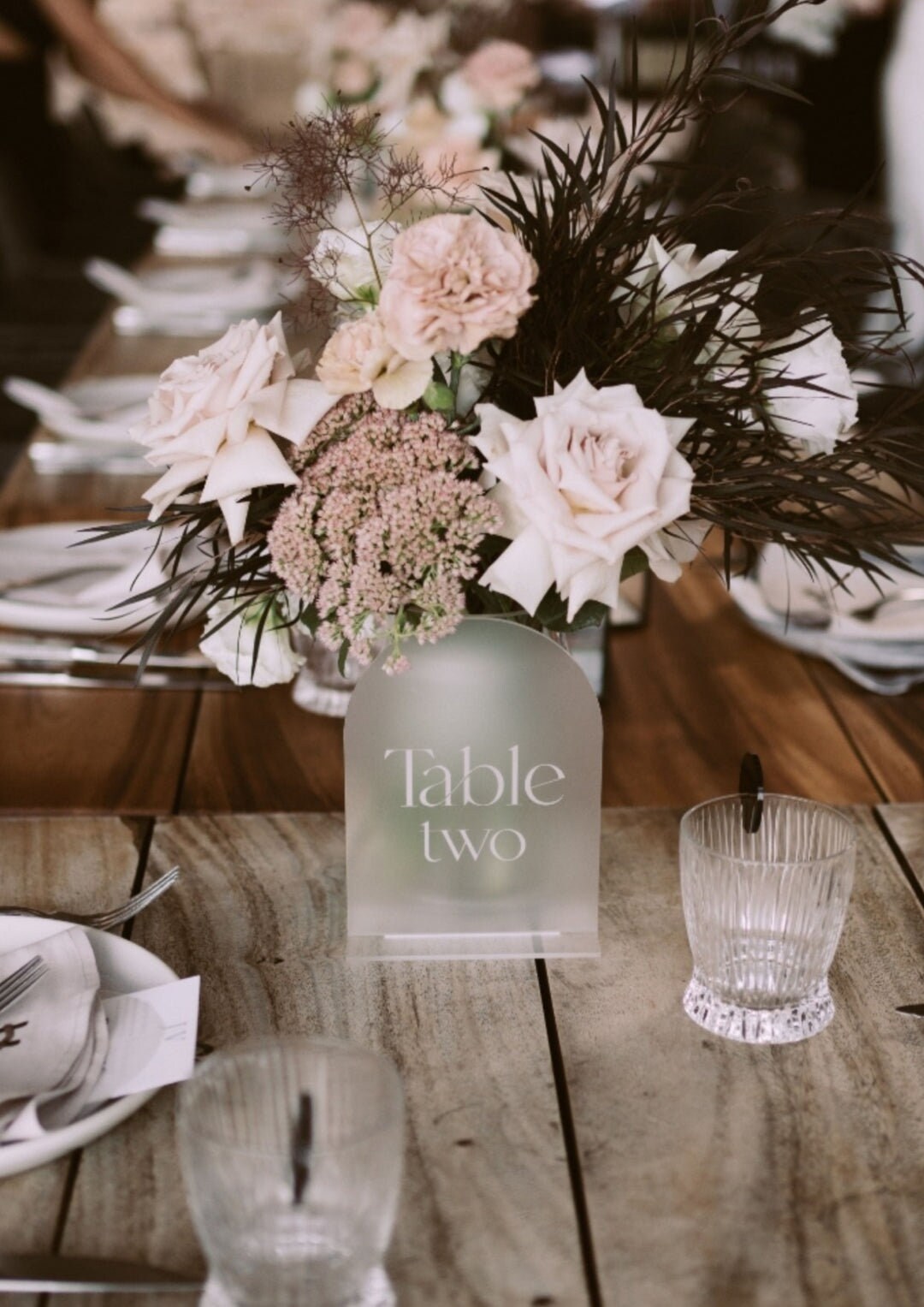 Frosted Acrylic Arch Table Numbers Frosted Acrylic Sign - Etsy