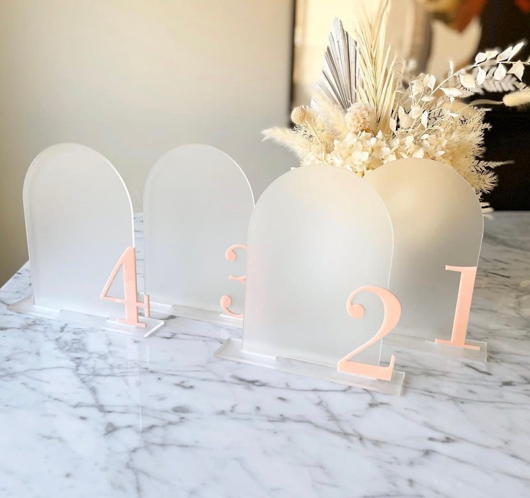 Frosted Acrylic Arch Table Numbers Frosted Acrylic Sign - Etsy