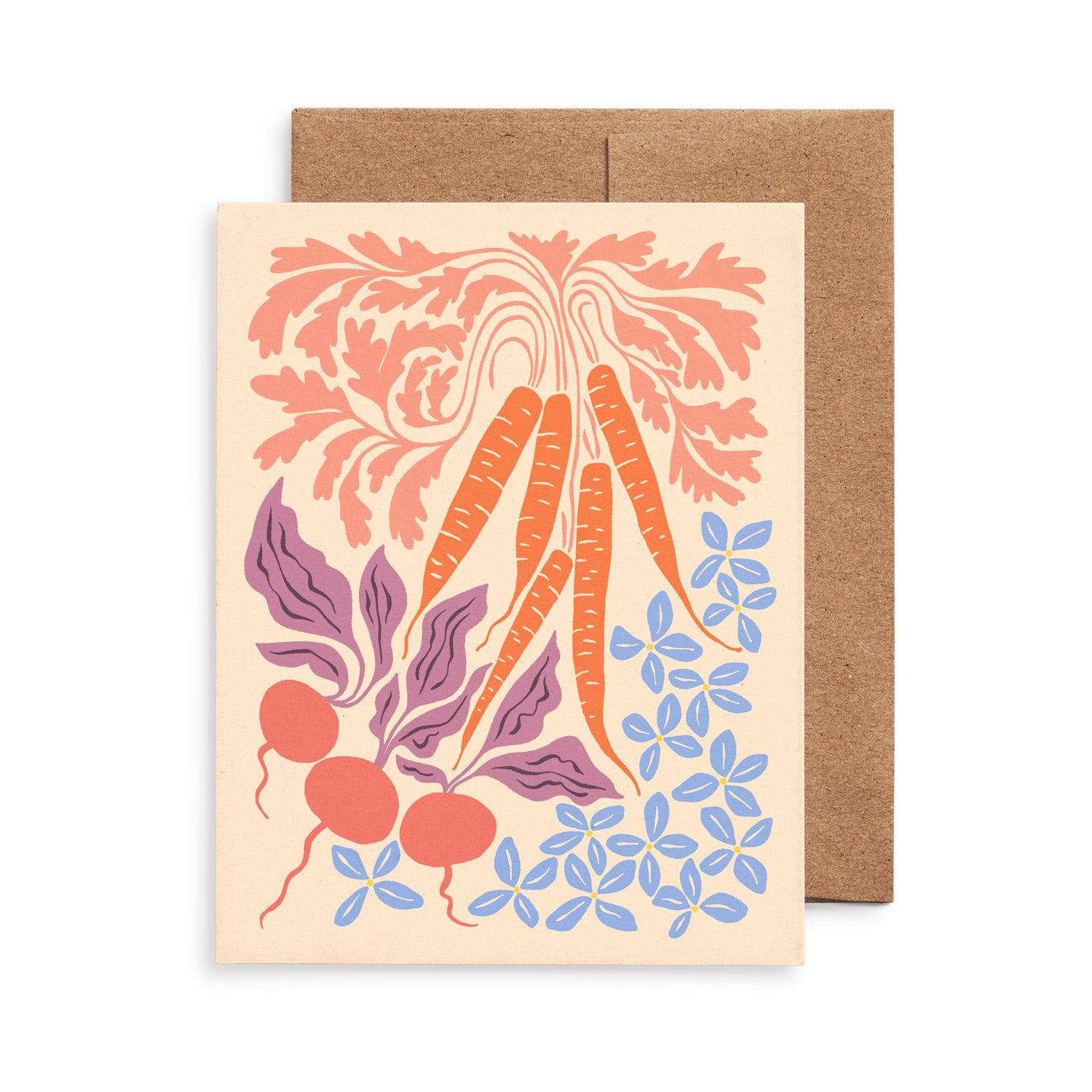 Carrots & Radishes Card - Etsy