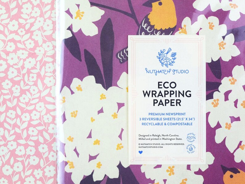 Goldfinch & Oleander Eco Wrapping Paper - Etsy