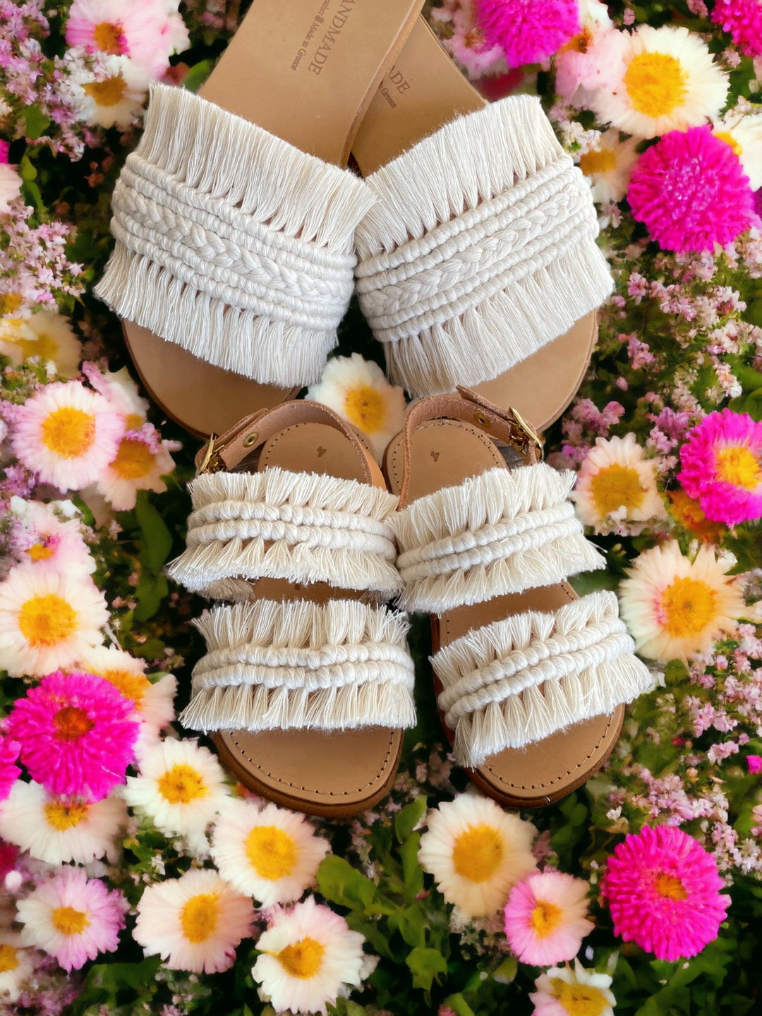 Macrame Sandals Set-mom and Daughter Set-summer Style Set-handcrafted-macramesandals ...