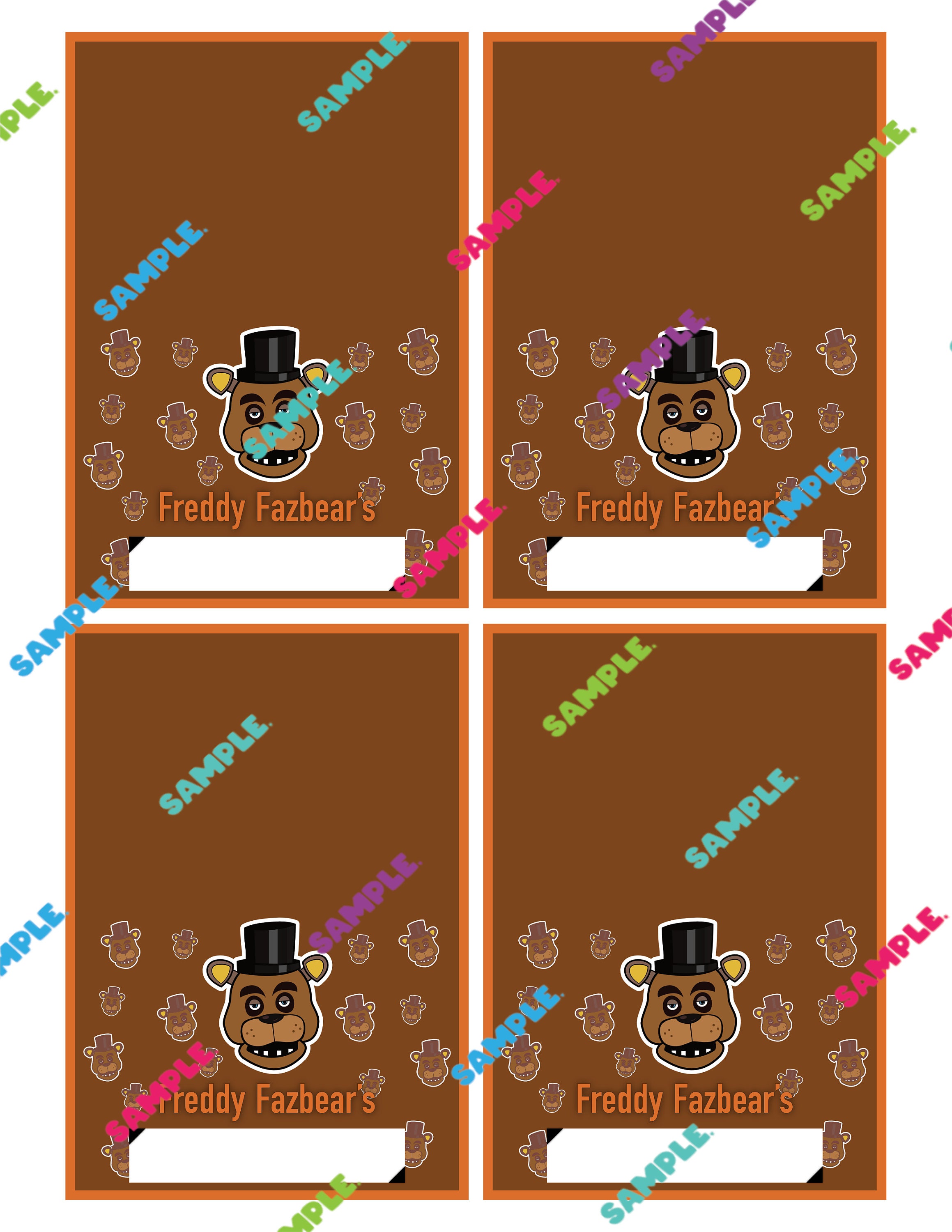 FNAF Food Labels Birthday - Etsy