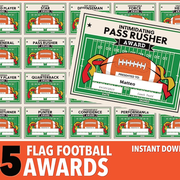 Football Certificate Editable - Etsy