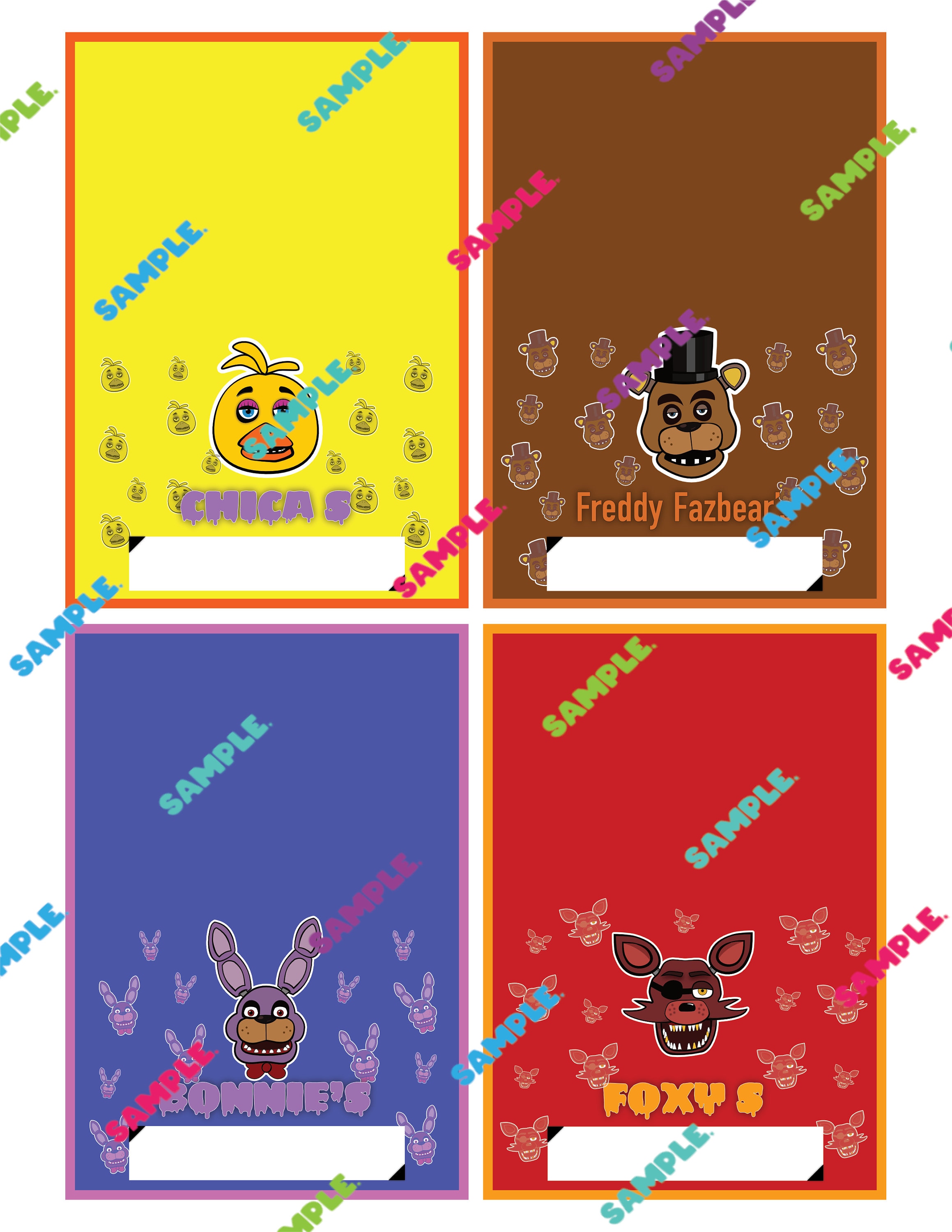 FNAF Food Labels Birthday - Etsy