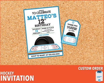 Hockey Birthday Party Invitation, Hockey Party, Hockey Invitation ...