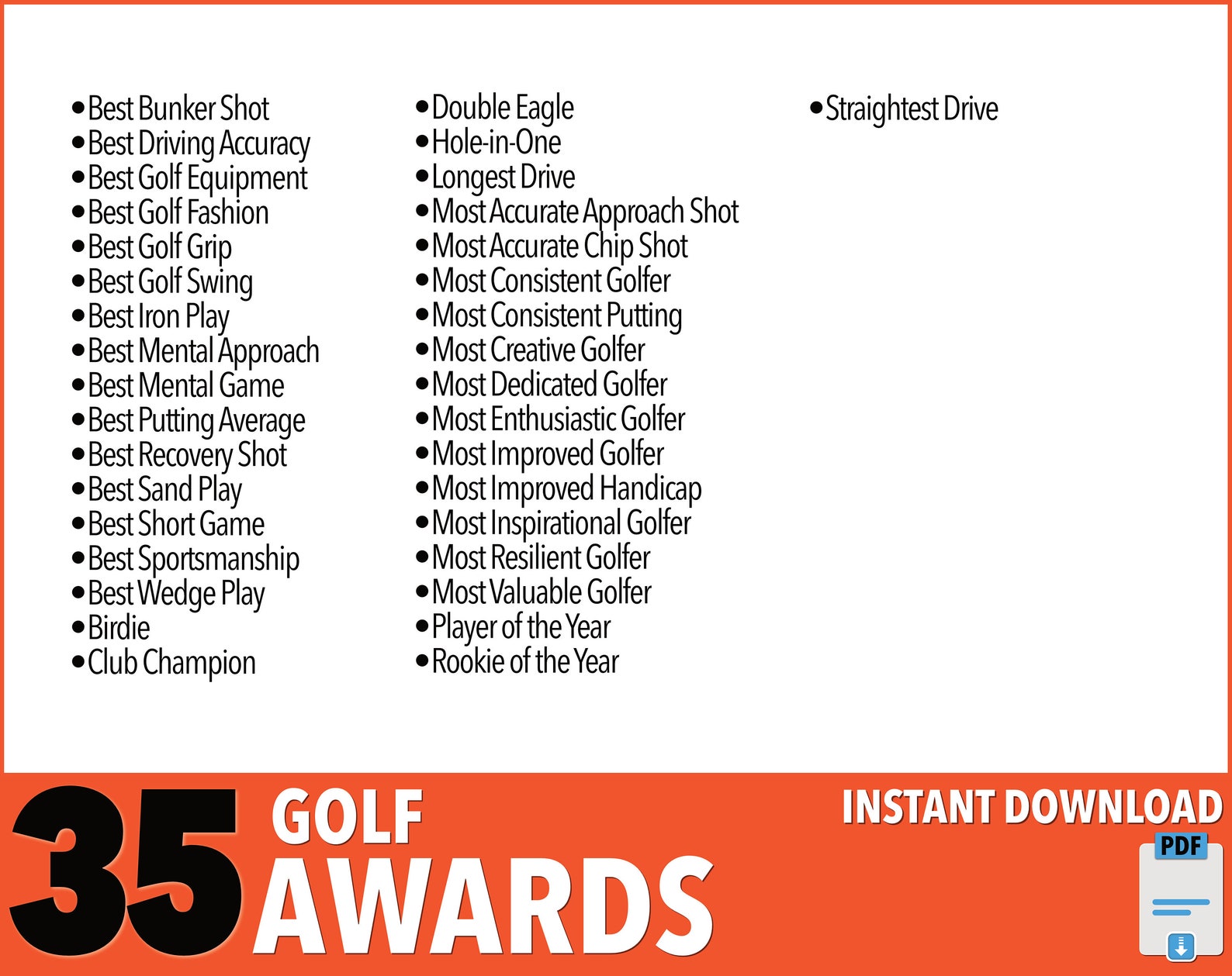 Editable Golf Award Certificates - Etsy