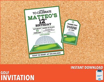 Golf Birthday Invitation/ Top Golf Invitation/ Golf Party Invitation ...