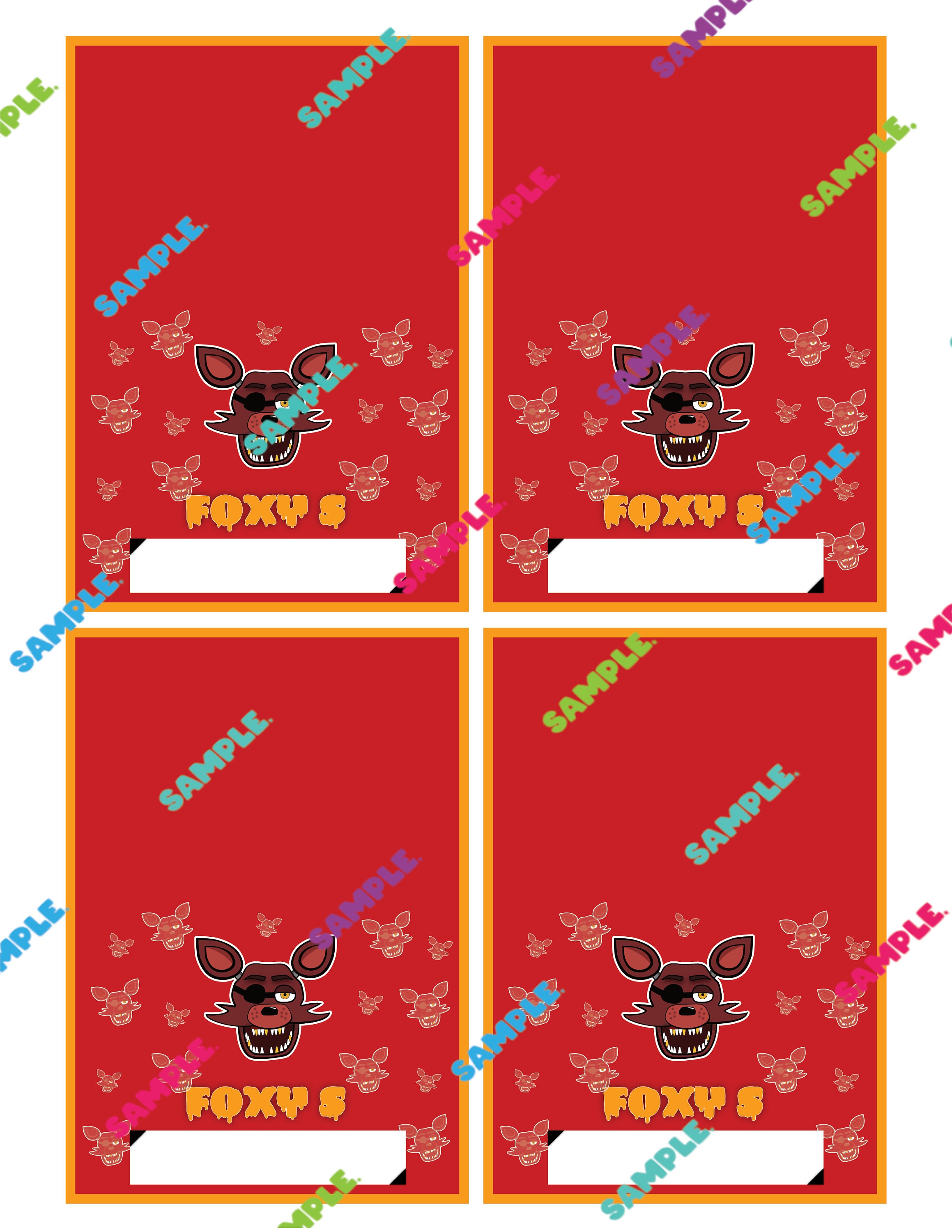 FNAF Food Labels Birthday - Etsy