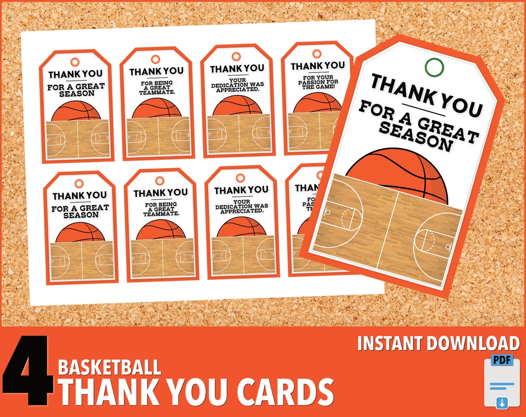 Basketball Thank You Cards / Tags - Etsy