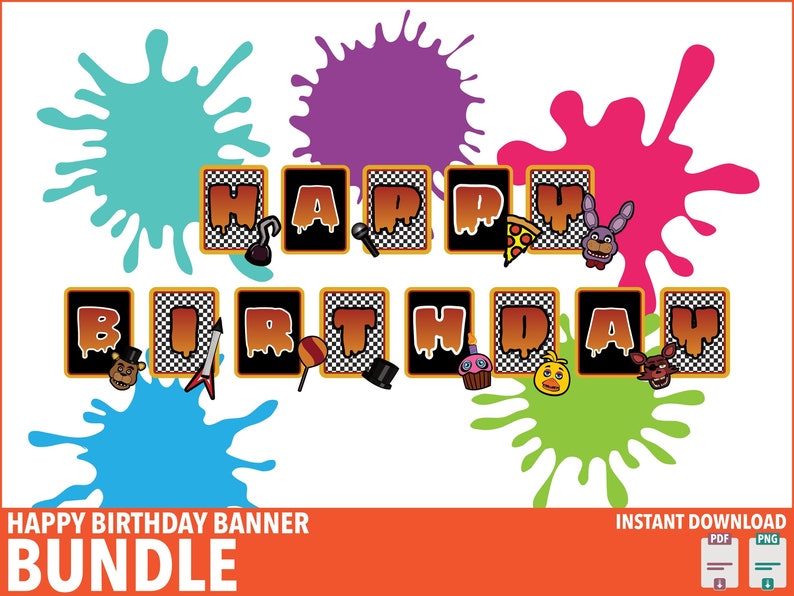 FNAF Birthday Banner - Etsy