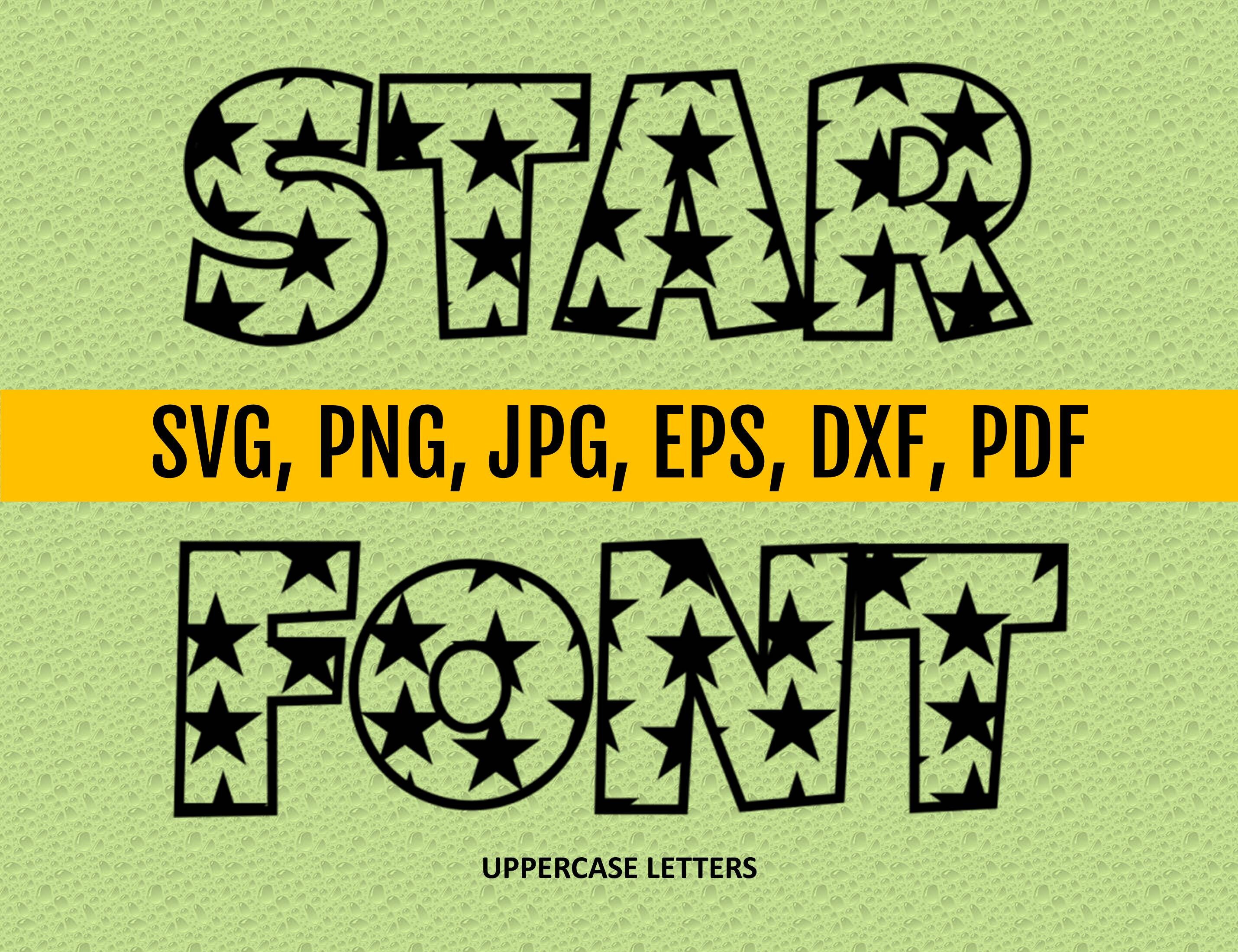 Font With Stars Star Font Print Font Letters Alphabet Svg - Etsy