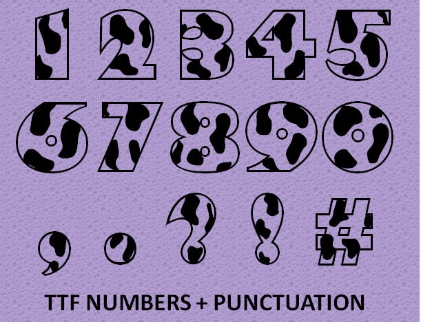Cow Print TTF Font, Animal Spot Alphabet SVG, PNG (digital Download ...