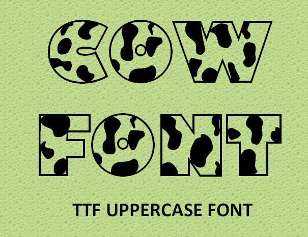 Cow Print Font TTF, Cow Pattern, Print Font Letters Alphabet Svg Png ...