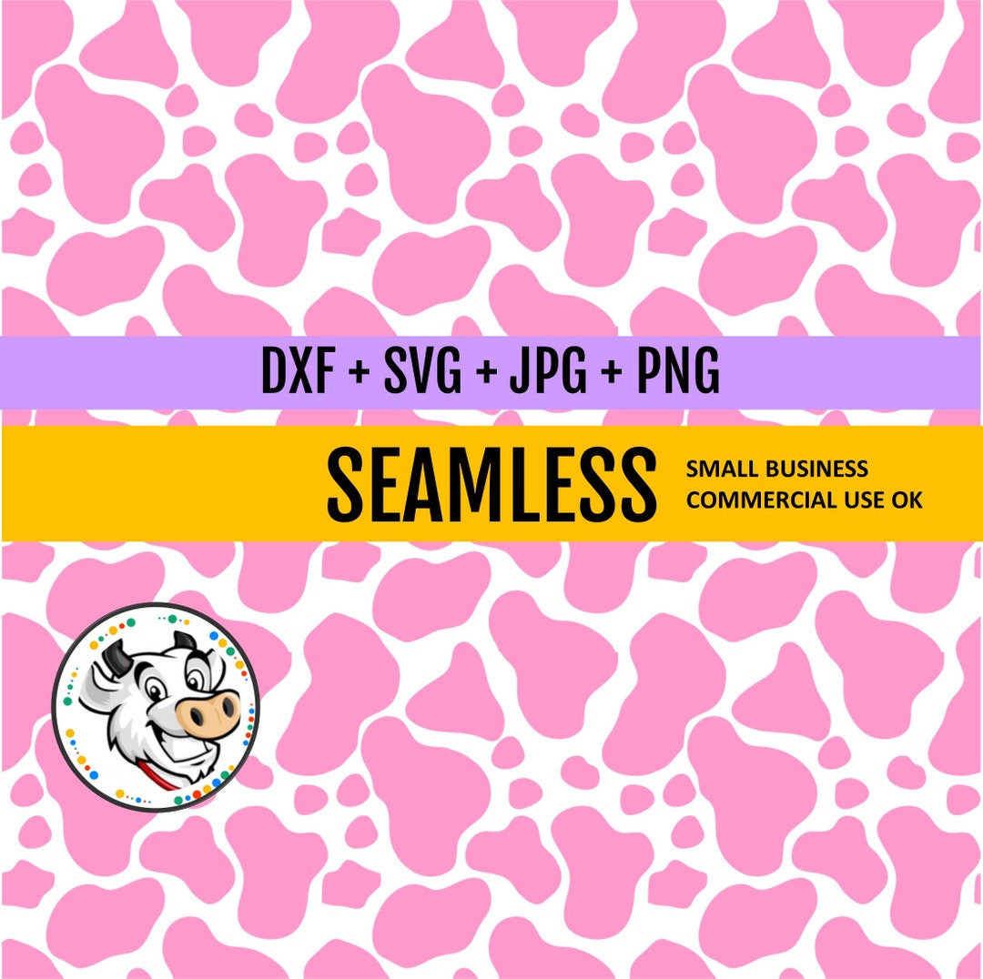 Pink Strawberry Cow Print Seamless Pattern (svg, Png, Dxf, Jpg) - Etsy